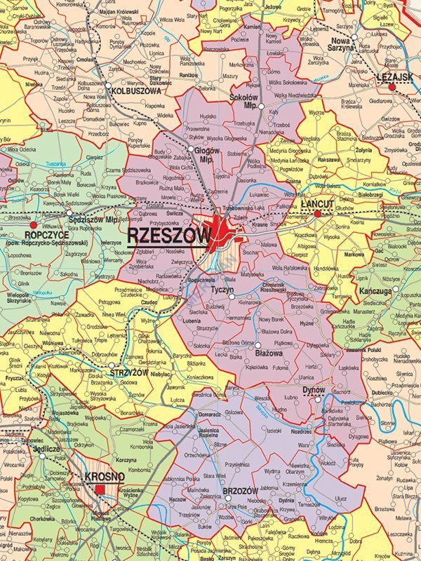 Województwo podkarpackie - mapa administracyjna