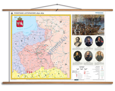 Powstanie listopadowe 1830-1831 - mapa ścienna